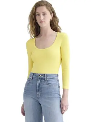 Everlane Luxe Rib Deep U-Neck Top Celandine