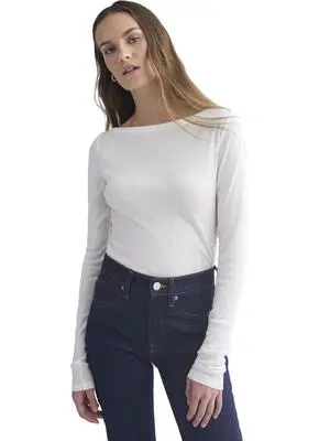Everlane Tissue Boatneck Top - Bone