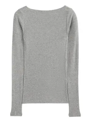 Everlane Tissue Boatneck Top - Grey