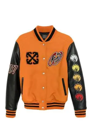 Off-White Appliquéd Embroidered Jacket - Orange