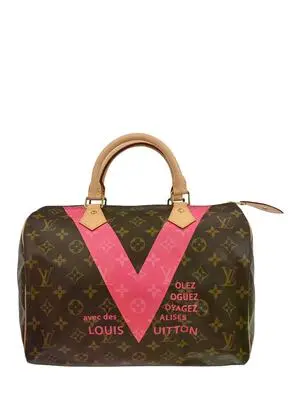 LOUIS VUITTON 2015 30 V Speedy Tote Bag - Brown
