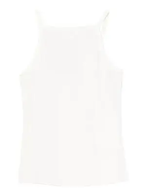 COURREGES Logo-embroidered Tank Top - White
