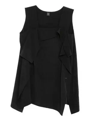 Y’s Crêpe De Chine Sleeveless Blouse - Black