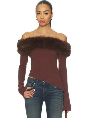 I.AM.GIA Off Shoulder Top - Brown