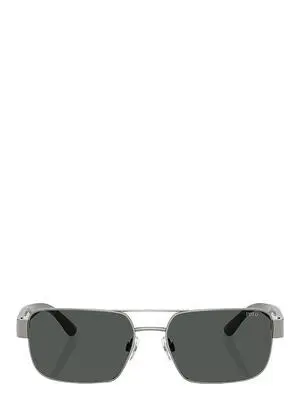 Polo Ralph Lauren Rectangle Sunglasses - Bushed Gunmetal$ Dark Grey