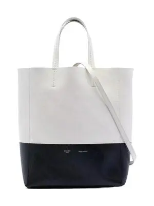 Celine Small Bicolor Grained Calfskin Vertical Cabas Tote - Black