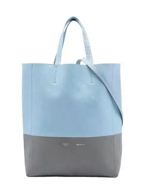 Celine Small Bicolor Grained Calfskin Vertical Cabas Tote - Blue