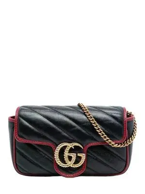 Gucci Gg Marmont Leather Crossbody Bag - Black