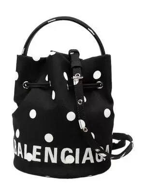 Balenciaga 2020 Dots Wheel Xs Bucket Bag - Black