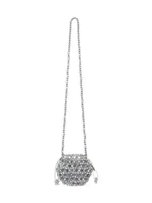 0711 TBILISI Thea Beaded Cross Body Bag - Silver