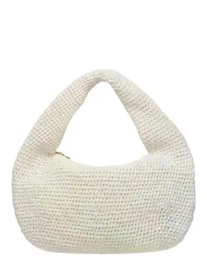 0711 TBILISI Ibiza Zip-top Shoulder Bag - White