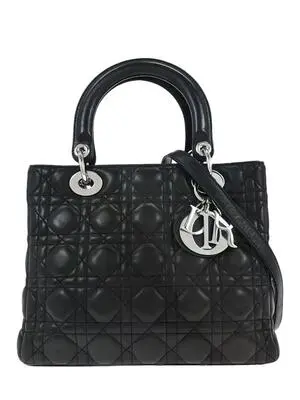 Dior 2010 Cannage 2way Tote Bag - Black