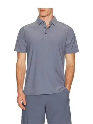RHONE Regatta Pique Polo In Blue - Shale Blue
