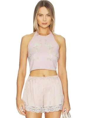 For Love & Lemons Loralai Knit Top - Pink