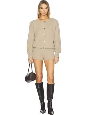 SEROYA Sable Knit Romper - Driftwood