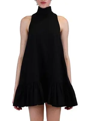 Azeeza Alcott Poplin Mini Dress - Black