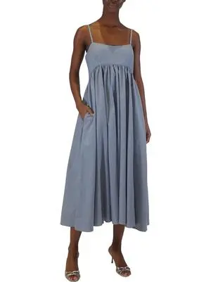 Azeeza Rachel Chambray Midi Dress - Medium Denim