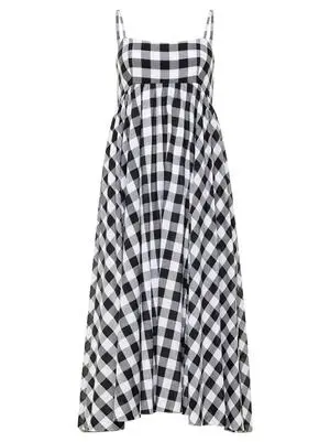 Azeeza Gingham Rachel Midi Dress - Black And White