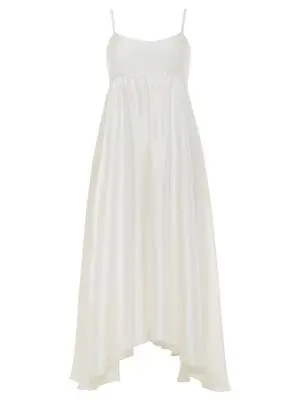 Azeeza Rachel Raw Silk Midi - White