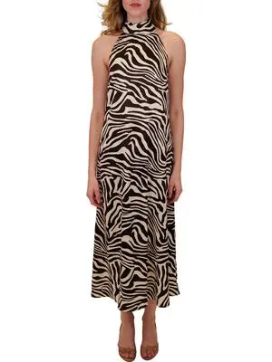 Azeeza Meera Printed Midi Dress - Zebra