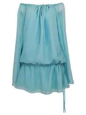 Azeeza Elina Chiffon Mini Dress - Aquamarine