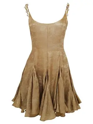 Azeeza Solenne Lamé Mini Dress - Gold