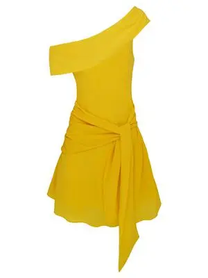 Azeeza Kavari Satin Mini Dress - Canary