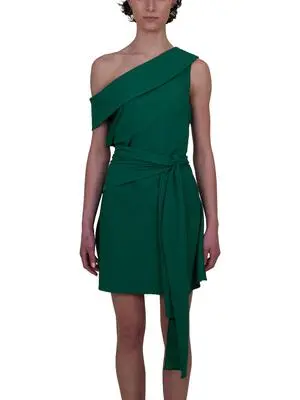 Azeeza Kavari Satin Mini Dress - Emerald