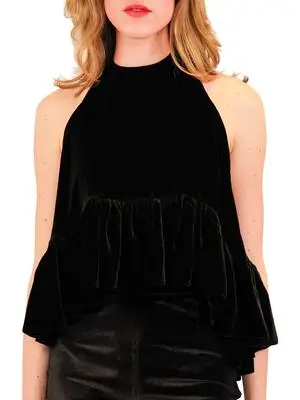 Azeeza Winston Velvet Top - Black