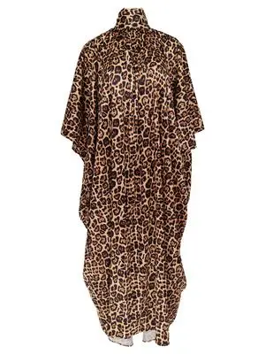 Azeeza Raini Satin Midi Dress - Leopard
