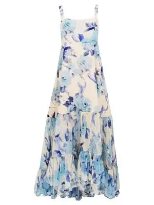 Azeeza Bellevue Cdc Chiffon Midi Dress - Blue Rose