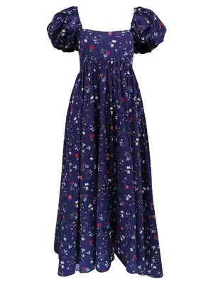 Azeeza Rory Poplin Midi Dress - Navy Multi Floral