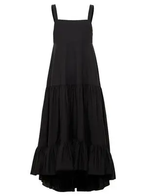 Azeeza Griffon Poplin Midi Dress - Black