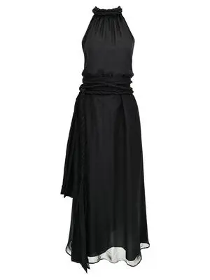 Azeeza Dany Chiffon Midi Dress - Black