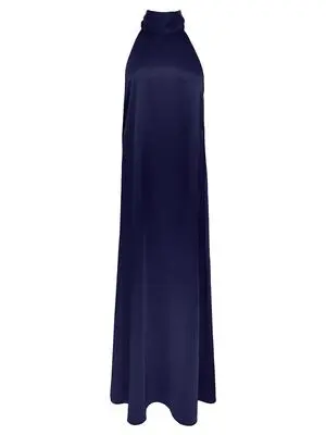 Azeeza Meera Satin Midi Dress - Navy