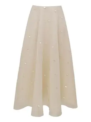 Azeeza Sorcha Organza Embellished Skirt - Pearl Embellished
