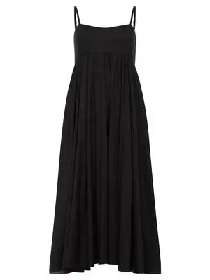 Azeeza Rachel Cotton Voile Midi Dress - Black