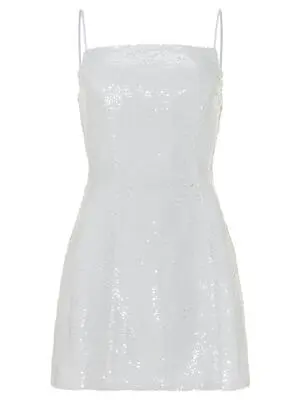 Azeeza Kiara Sequin Mini Dress - White Sequin