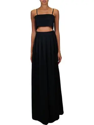 Azeeza Walton Satin Top Black