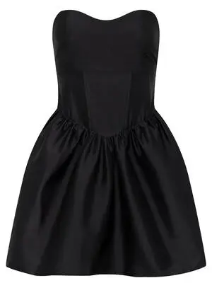 Azeeza Naina Taffeta Mini Dress - Black