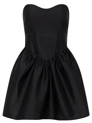 Azeeza Naina Taffeta Mini Dress - Black