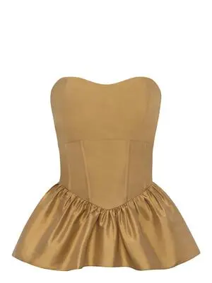 Azeeza Naina Taffeta Top - Gold