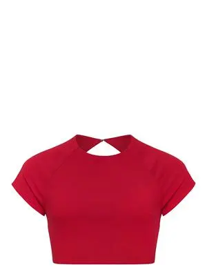 Azeeza Aura Jersey Satin Top - Garnet