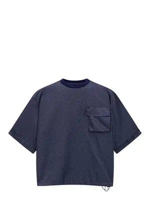 Giorgio Armani Printed Silk T-shirt Shirt - Navy Blue