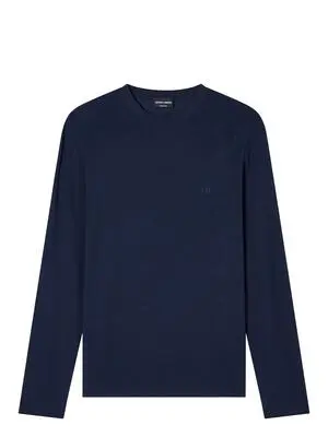Giorgio Armani Stretch-modal Crew-neck T-shirt - Blue
