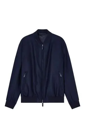Giorgio Armani Cashmere Drap Blouson - Navy Blue