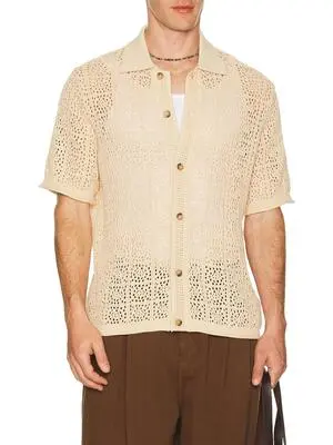Simkhai Billy Short Sleeve Shirt - Beige