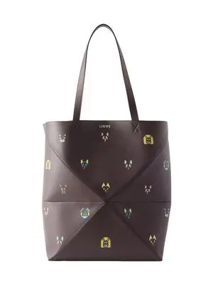 Loewe Louis Wain Puzzle Fold Xl Leather Tote Bag - Brown