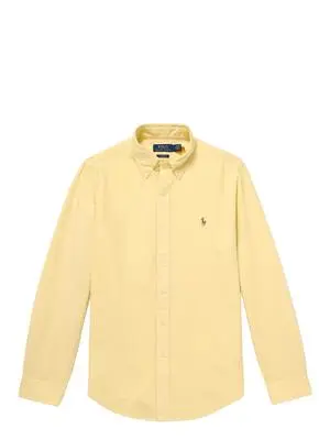 Polo Ralph Lauren Button-down Collar Logo-embroidered Cotton Shirt - Yellow