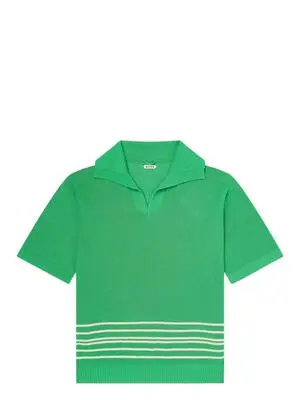BODE Bentgrass Striped Cotton Polo Shirt - Green